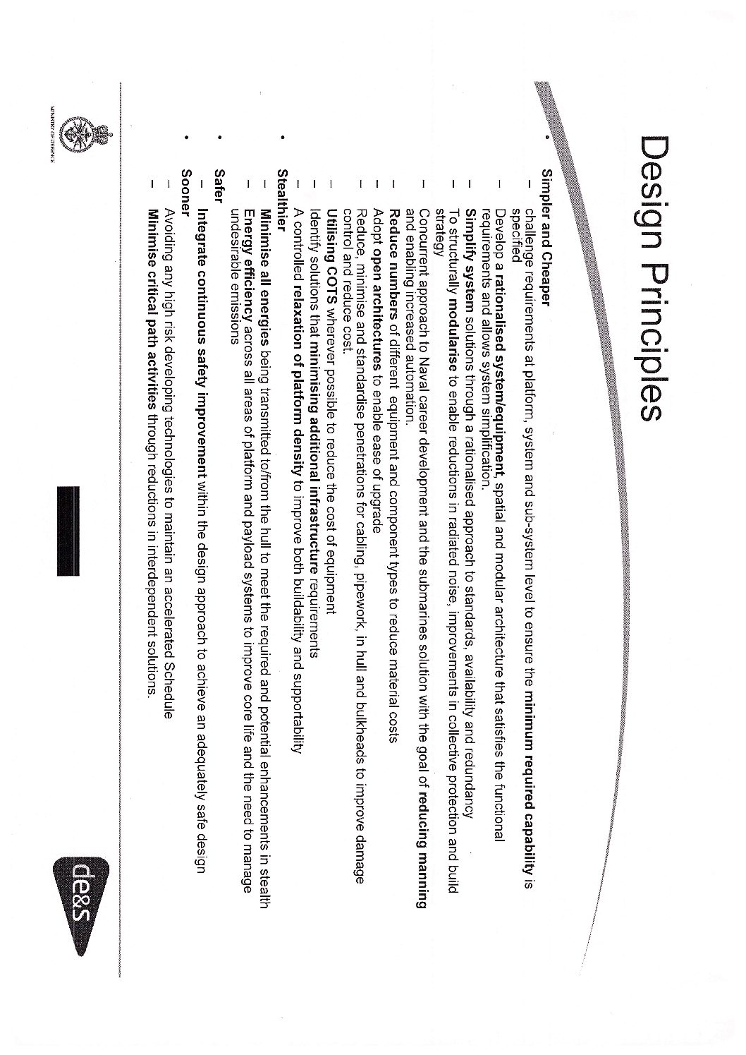 Ministry of Defence, 'Defence Equipment & Support, Design Principles ...